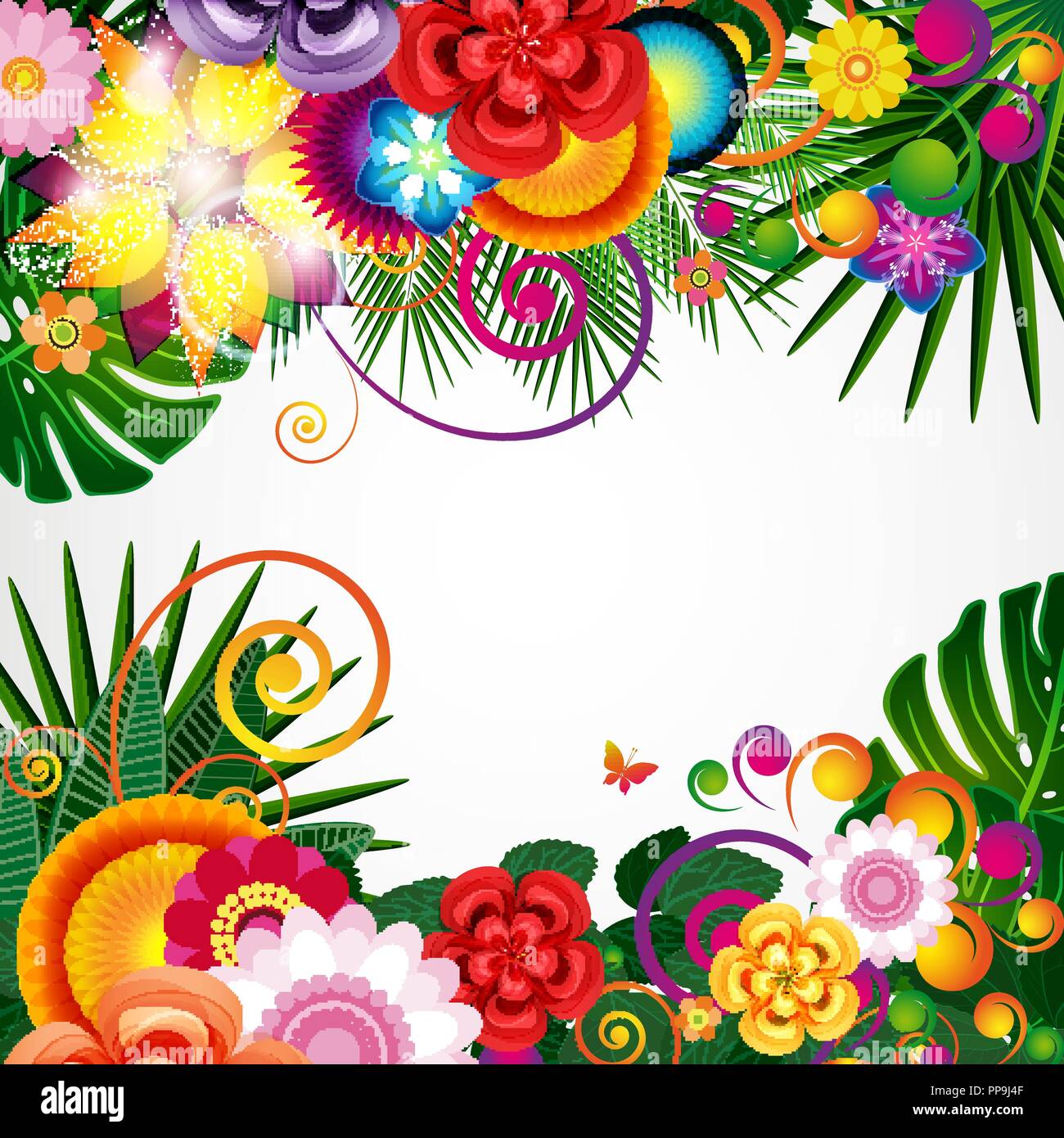 Flowers spring design background, floral pattern, vector illustration ...