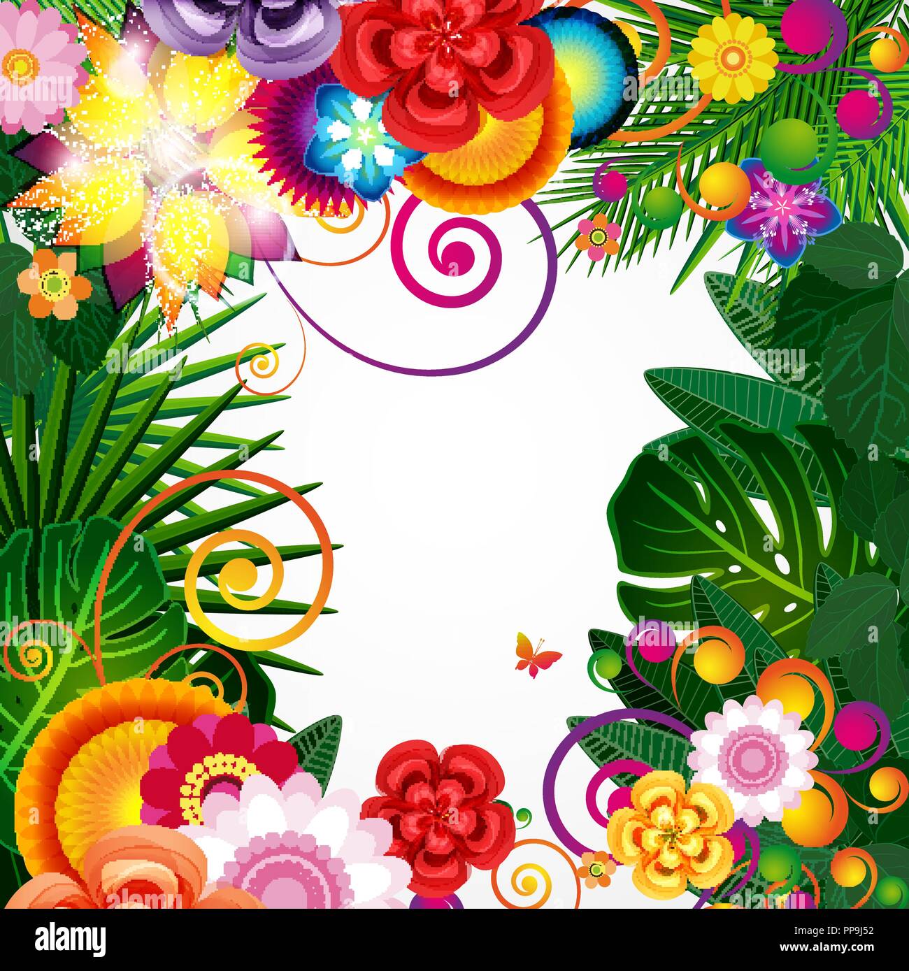 Flowers spring design background, floral pattern, vector illustration ...