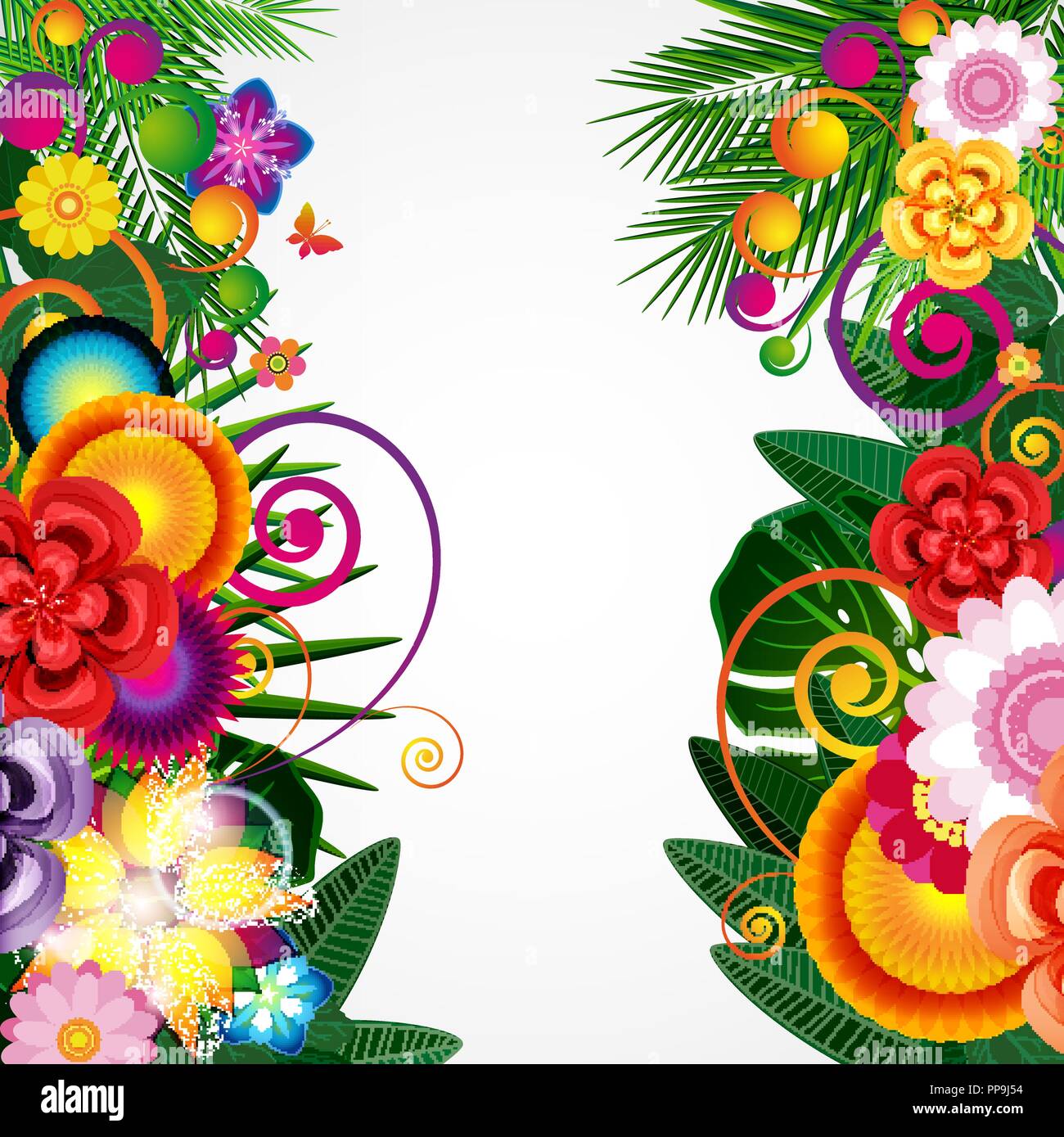 Flowers spring design background, floral pattern, vector illustration ...