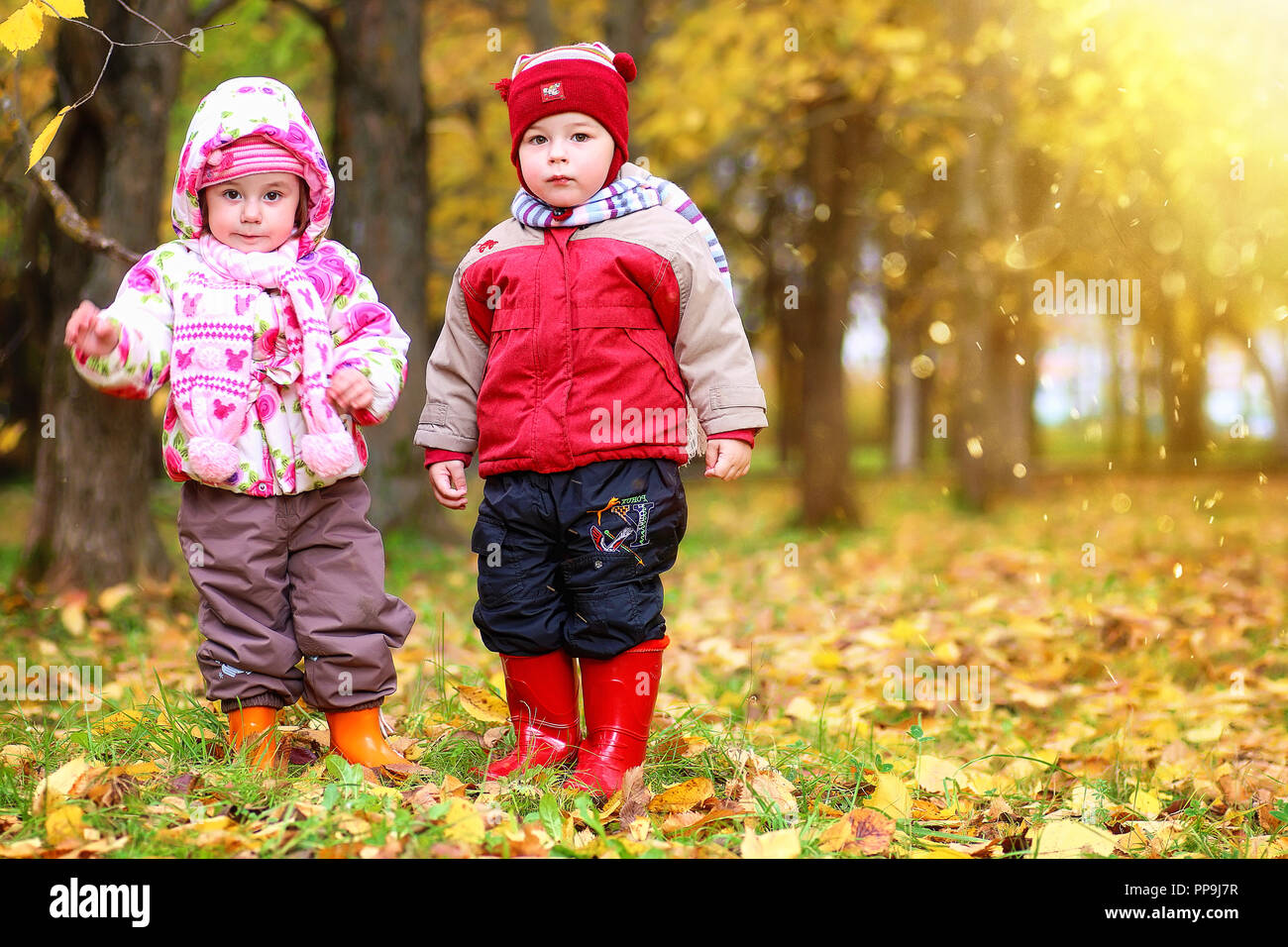 children having fun on a walk Stock Photo - Alamy