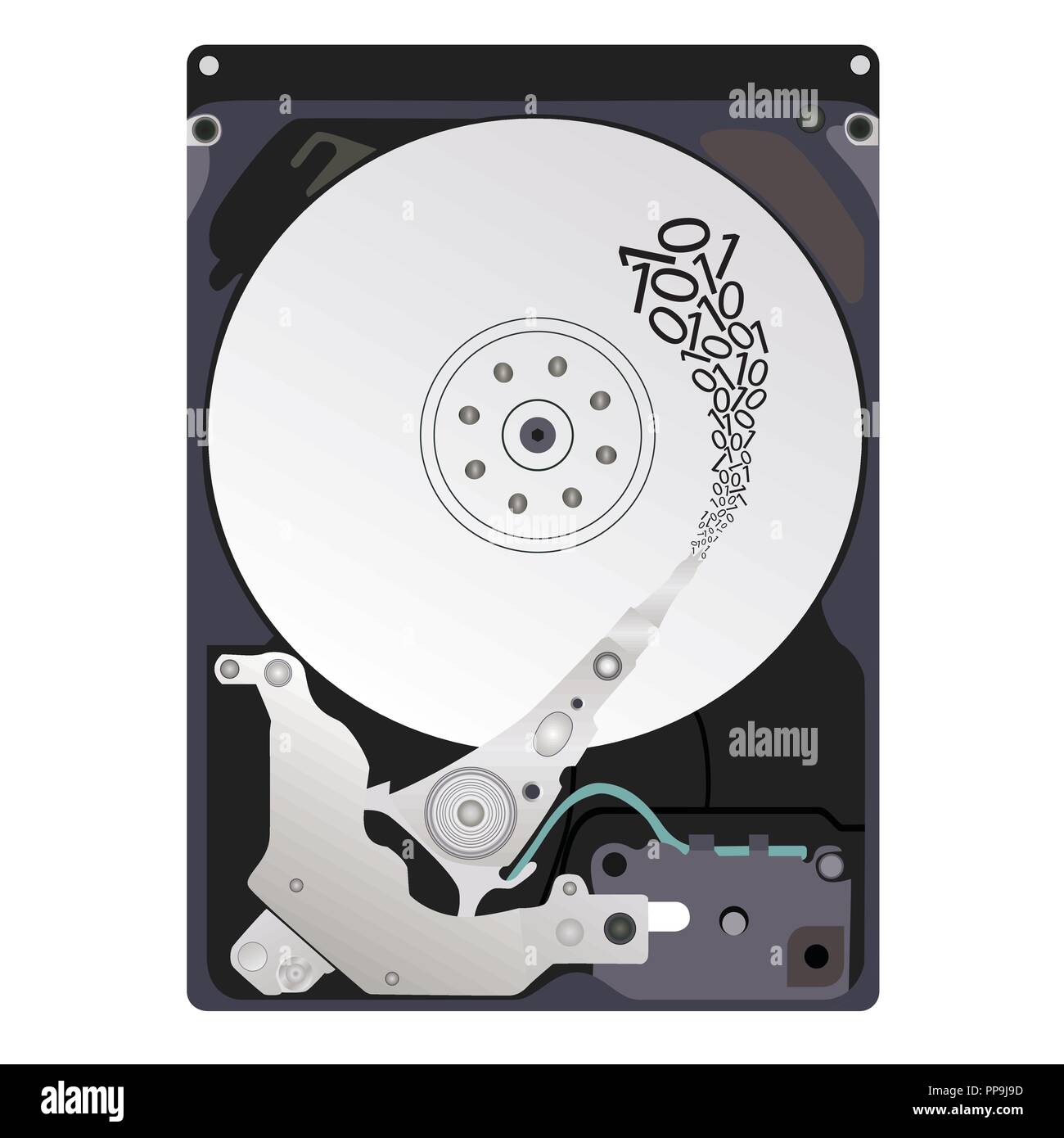 The process of writing information to the hard disk. Vector ...