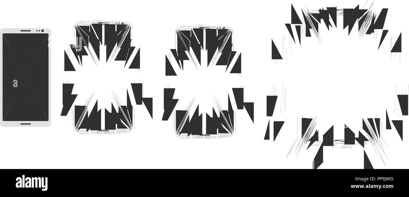 Exploding phone. The sequence of the explosion of the phone. The phone ...