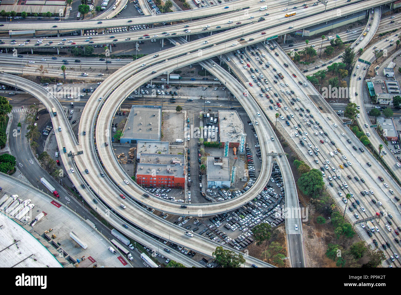 Birds eye view busy interstate hi-res stock photography and images - Alamy