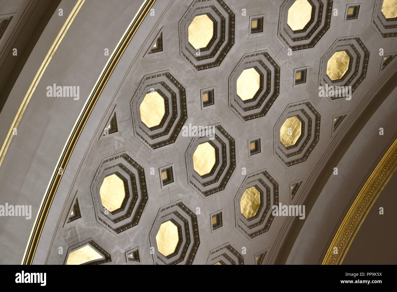 The iconic white-washed and golden encrusted atrium/central hall at ...