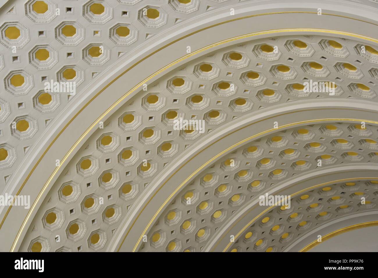 The iconic white-washed and golden encrusted atrium/central hall at ...