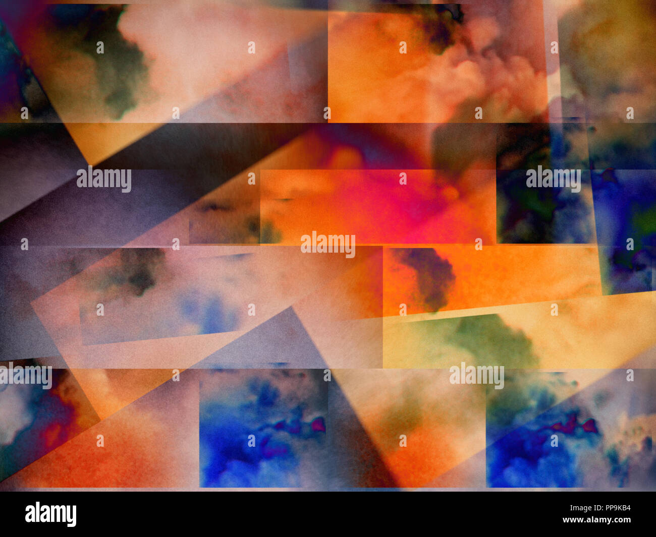 Colorful clouds with overlapping rectangular layers Stock Photo - Alamy