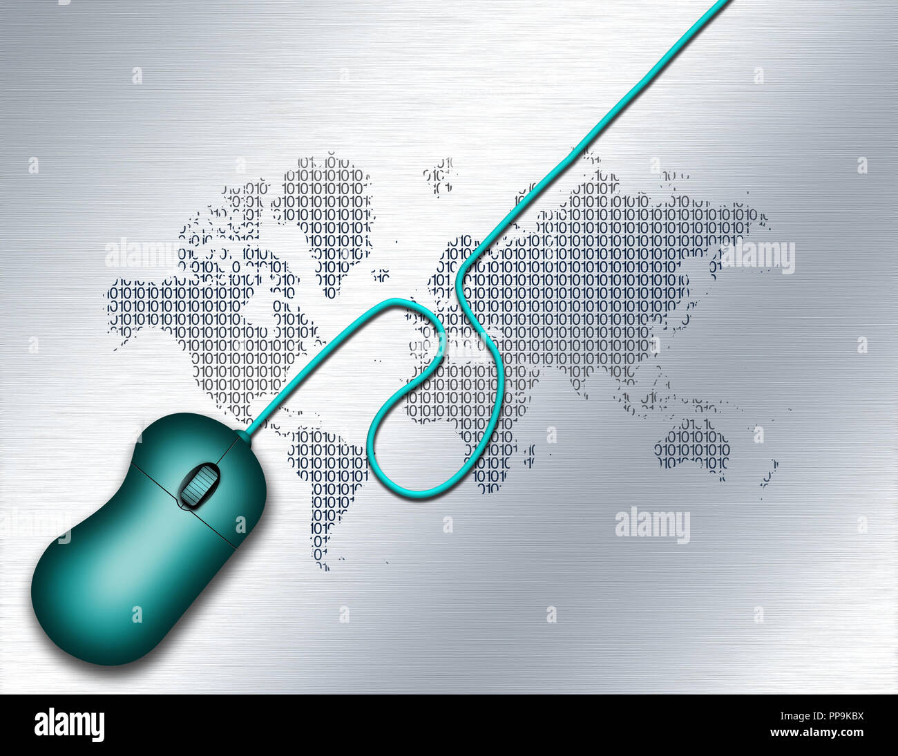 Computer mouse. World map background Stock Photo - Alamy