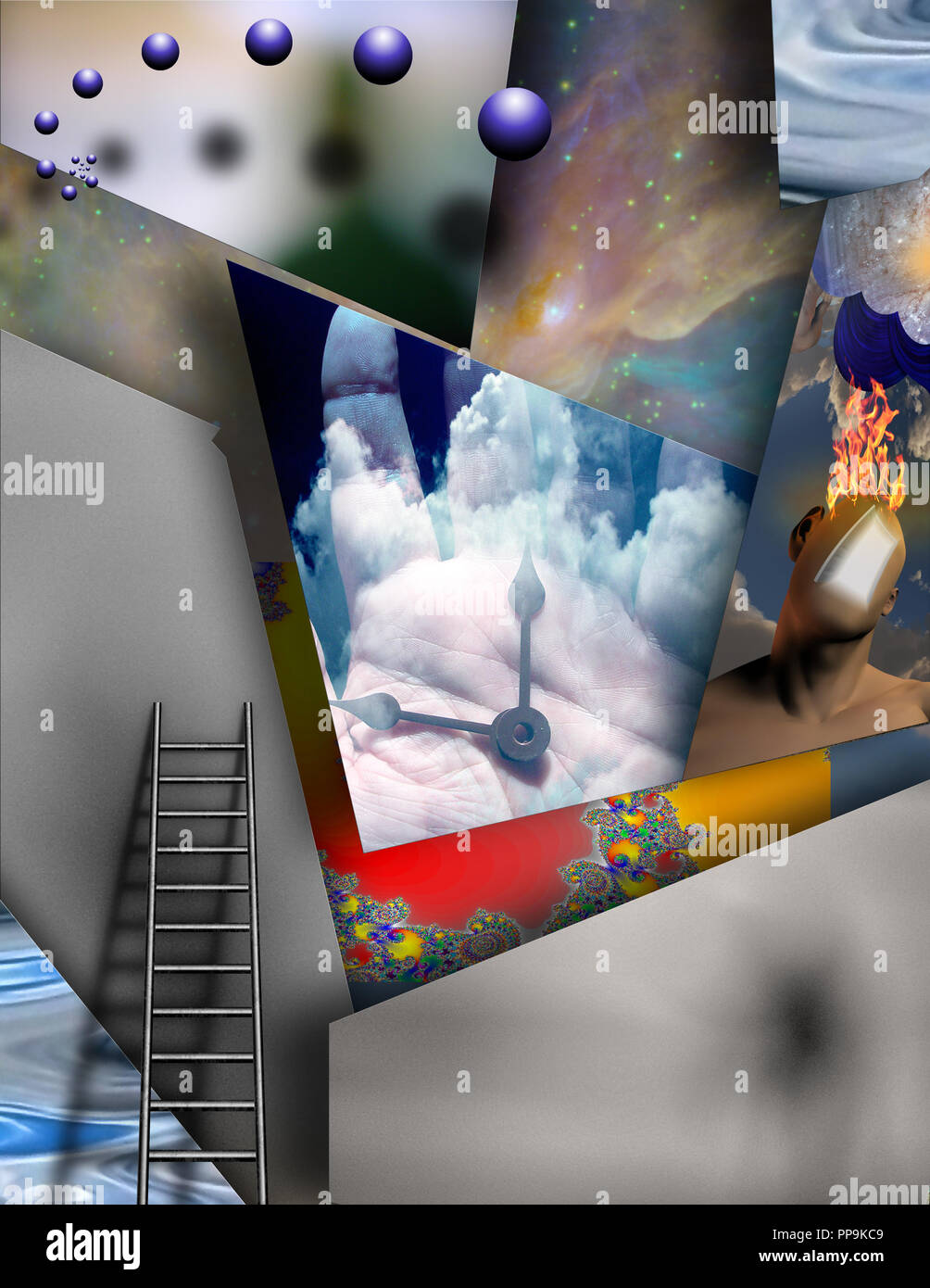 Metaphoric Surreal Composition. Space and Time. Dimensional layers of ...