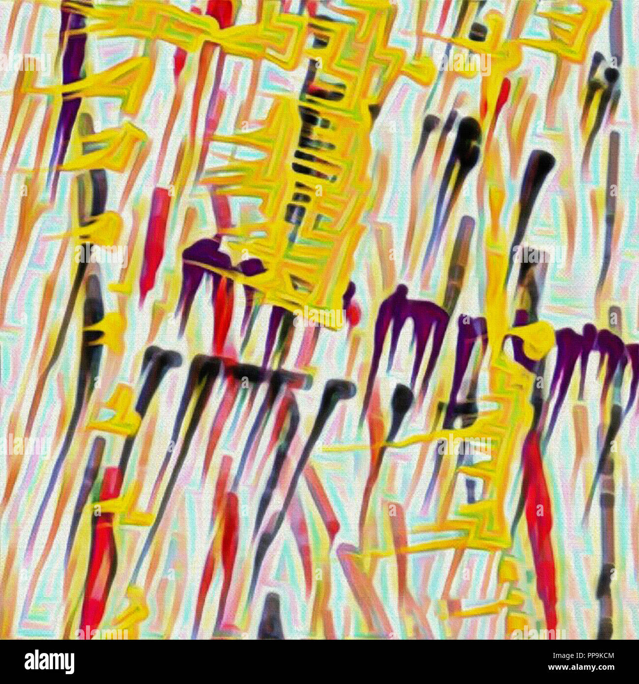 Abstract painting. Colorful brush strokes Stock Photo - Alamy