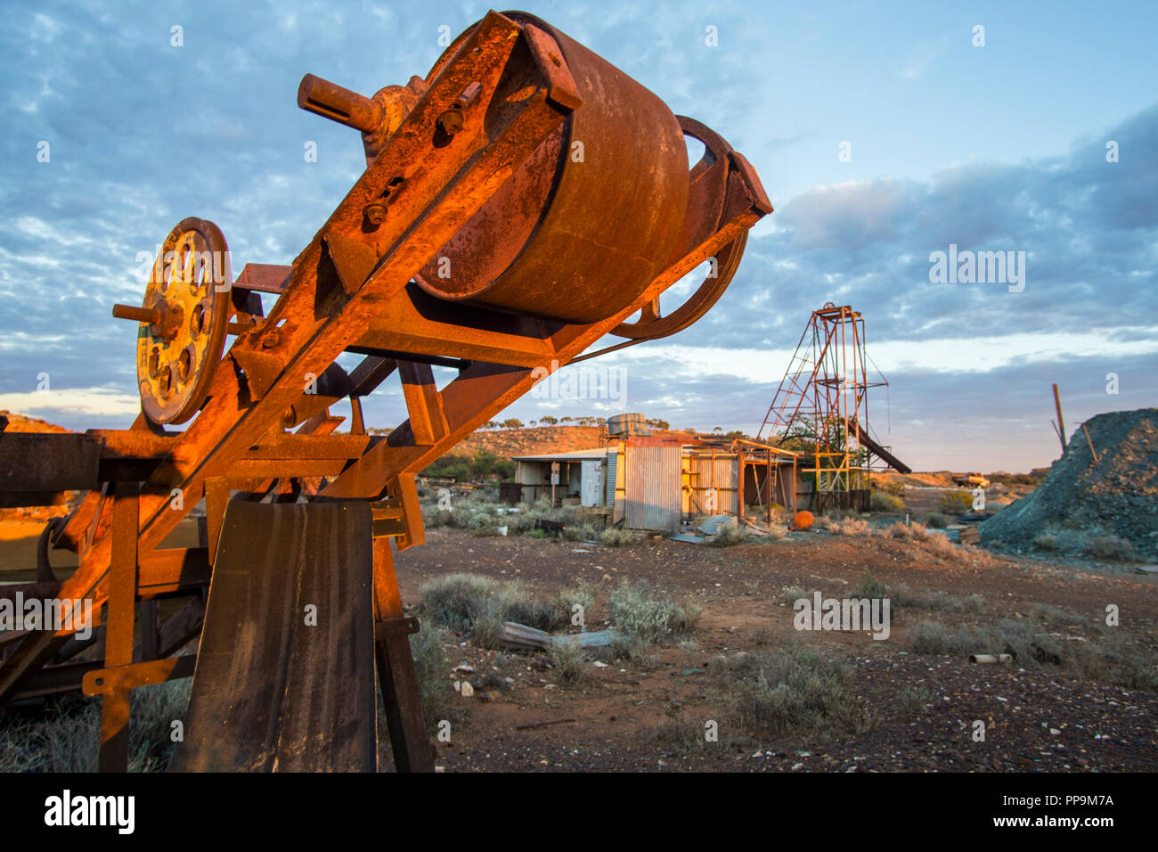 Abandoned Gold Mine and rusty equipment at Mt Magnet Western Australia ...