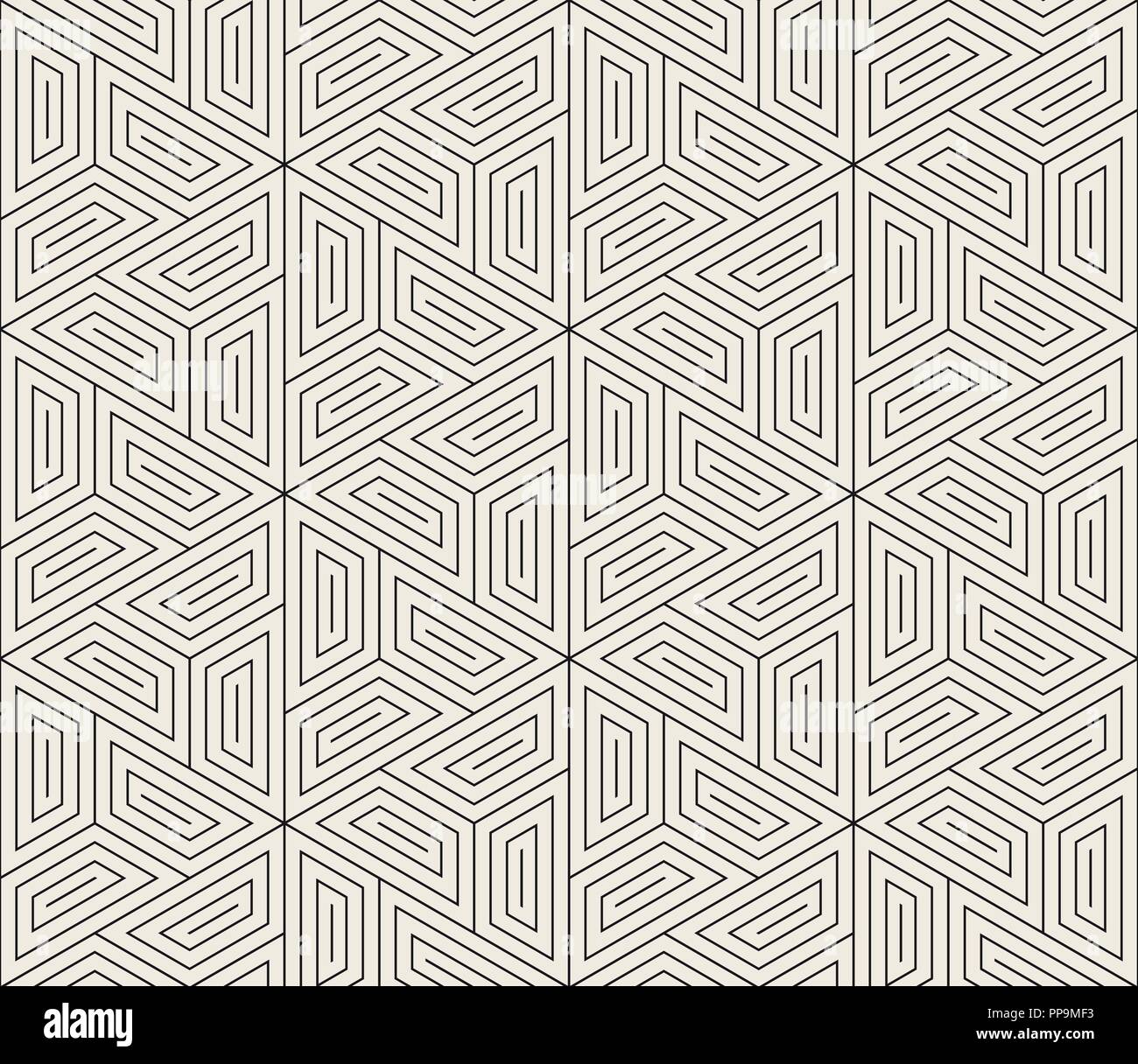 Vector seamless geometric pattern. Simple abstract lines lattice ...