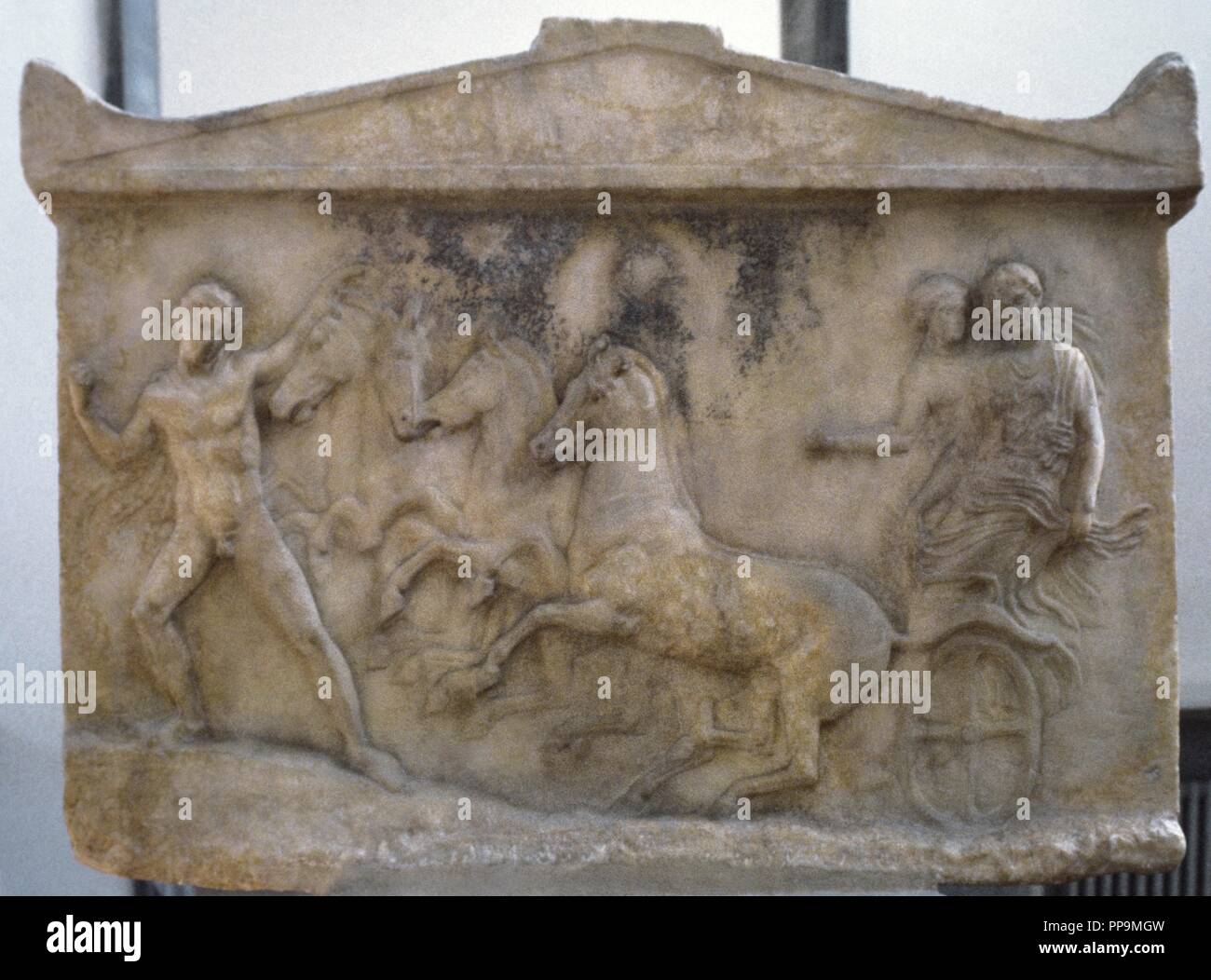 Marble votive relief, found in Neon Phaleron, Attica ca. 410 BC. Relief ...
