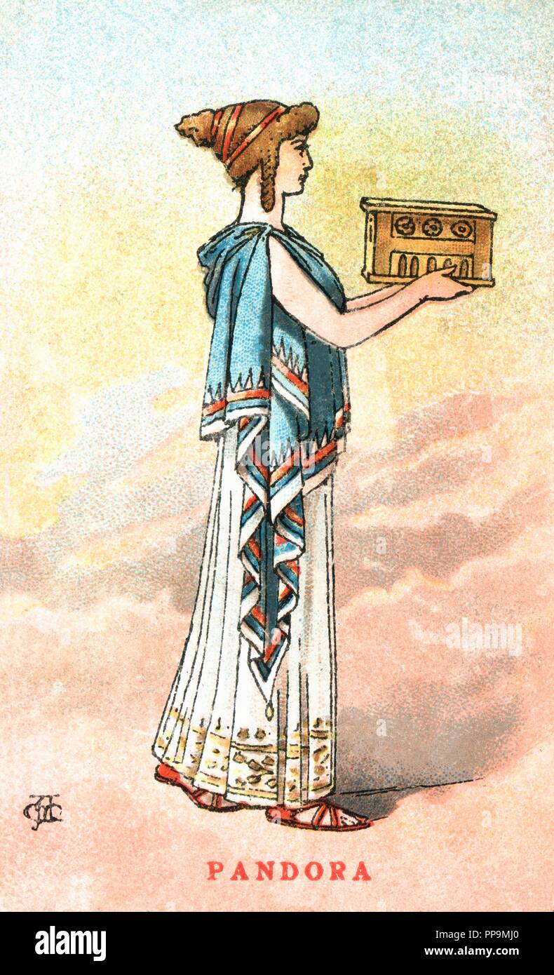 Mitología. Pandora, mujer hecha por Zeus para introducir males en la ...