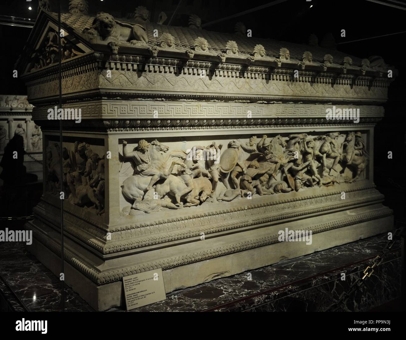 Alexander Sarcophagus. 4th century BC. Long side depicting Alexander ...