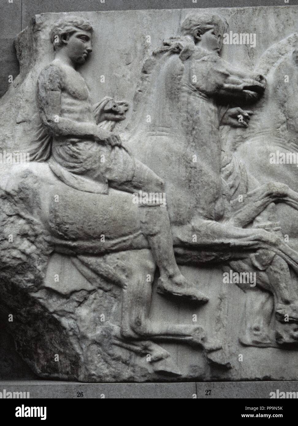Parthenon. Elgin Marbles. South Frieze. Cavalcade. Detail. Acropolis, Athens, Greece. 438-432 BC ...