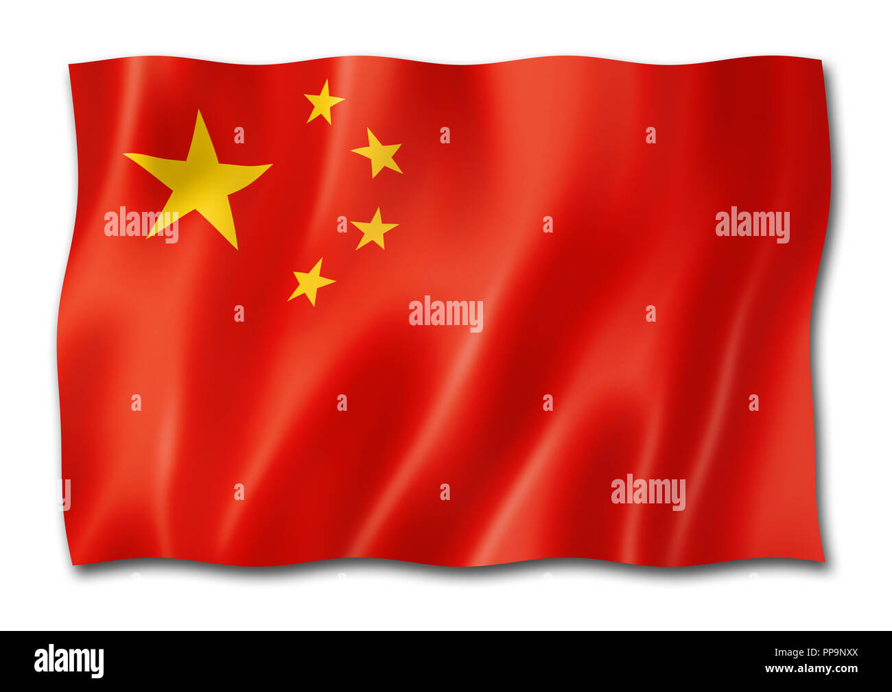 China flag, three dimensional render, isolated on white Stock Photo - Alamy