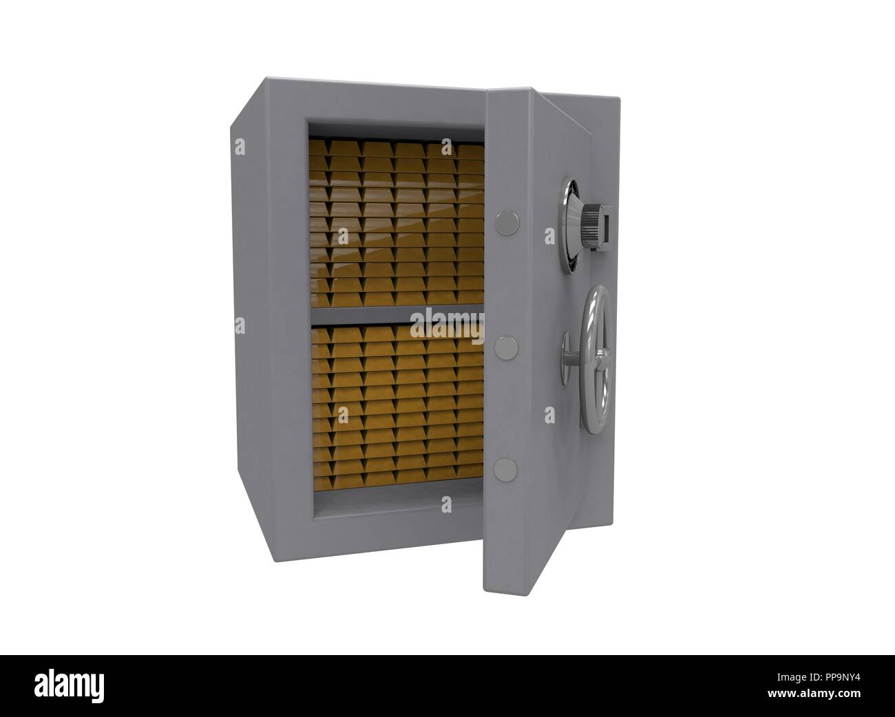 GOLD SAFE 3D Illustration Stock Photo - Alamy