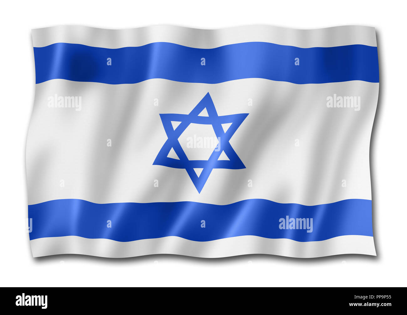 Israel flag, three dimensional render, isolated on white Stock Photo ...
