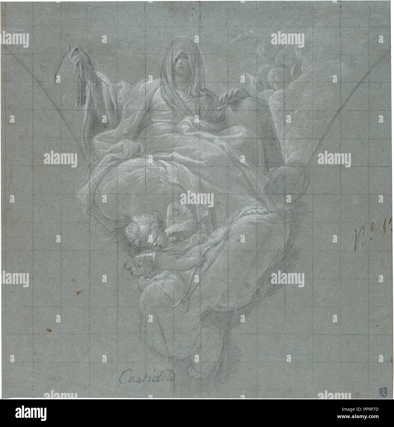 Ramón Bayeu y Subías / 'Chastity'. 1781. White chalk, Black chalk on ...