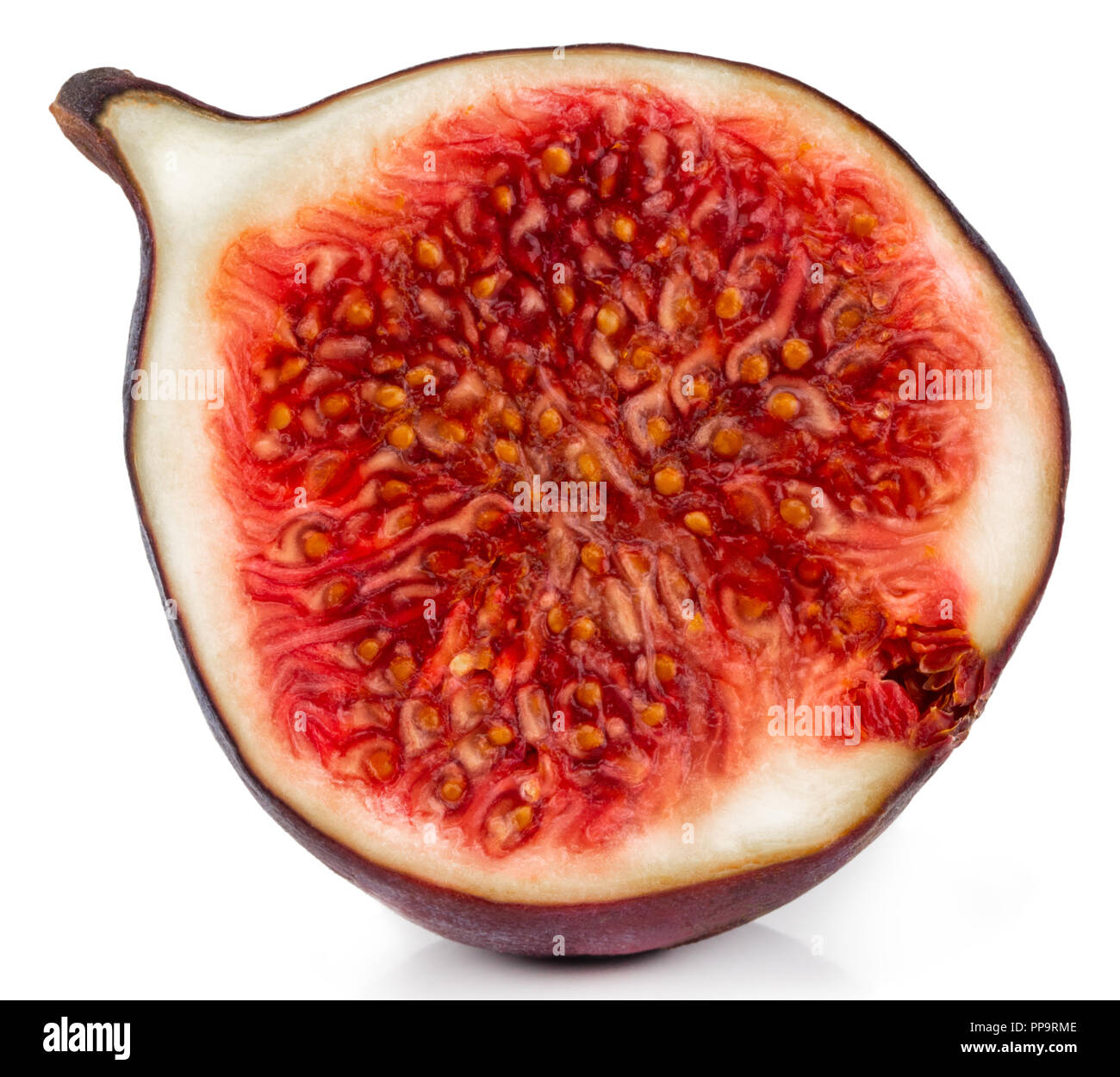 Fresh fig. Half of fruit isolated on white background. With clipping ...