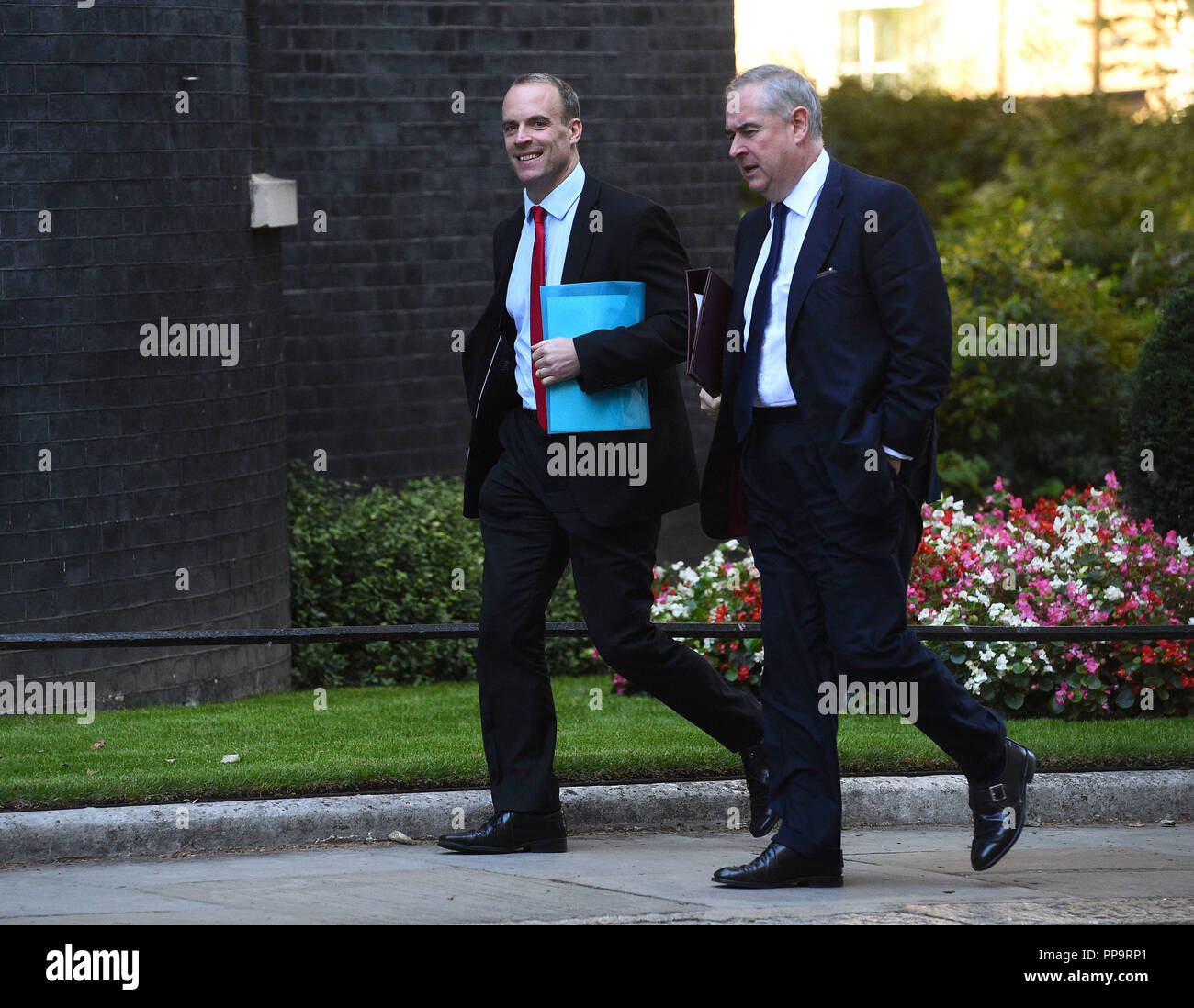 Brexit Secretary Dominic Raab (left) and Attorney General Geoffrey Cox ...
