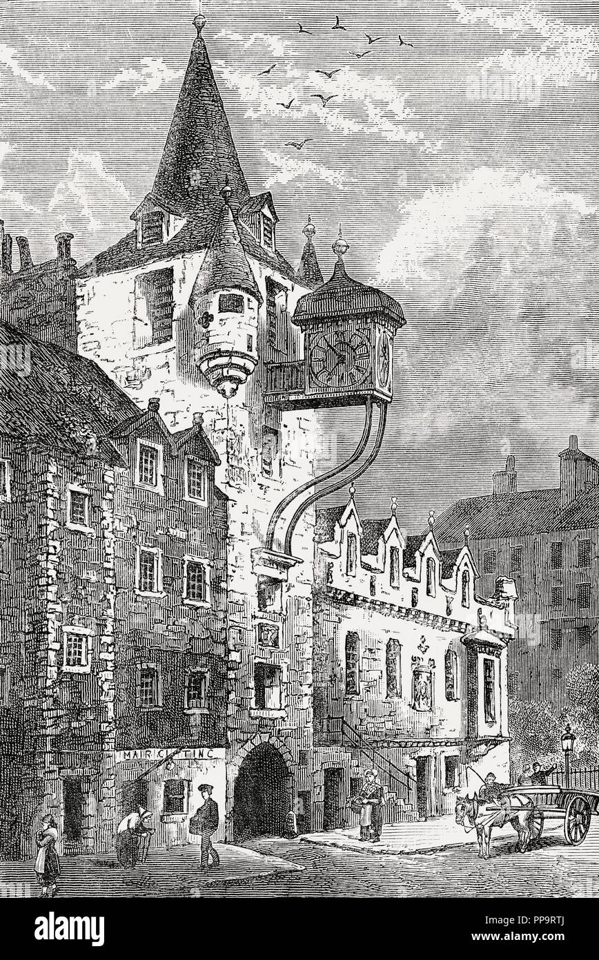 Canongate Tolbooth, Edinburgh, Scotland, 19th century Stock Photo - Alamy