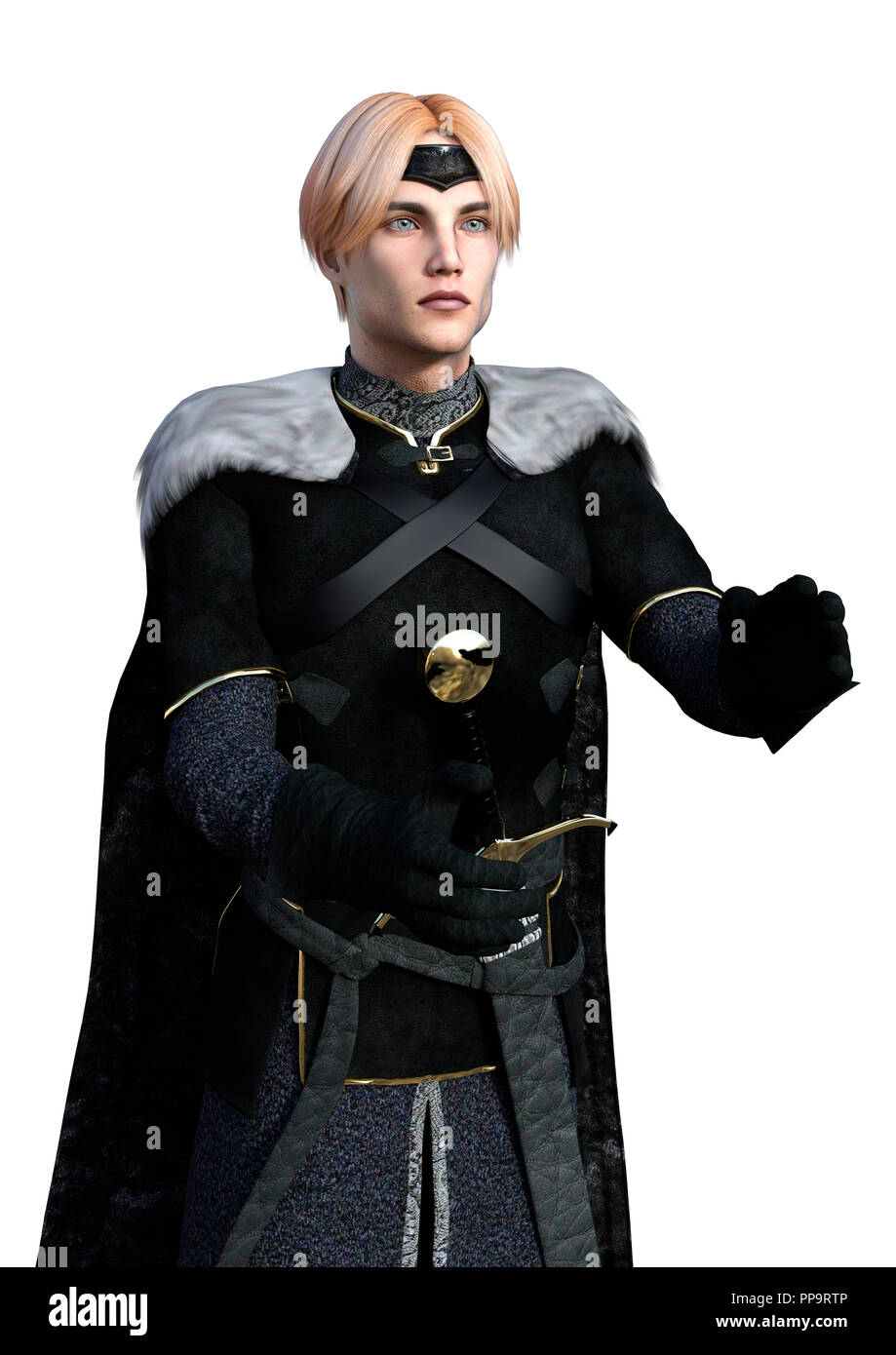 3D rendering of a fairy tale prince isolated on white background Stock ...