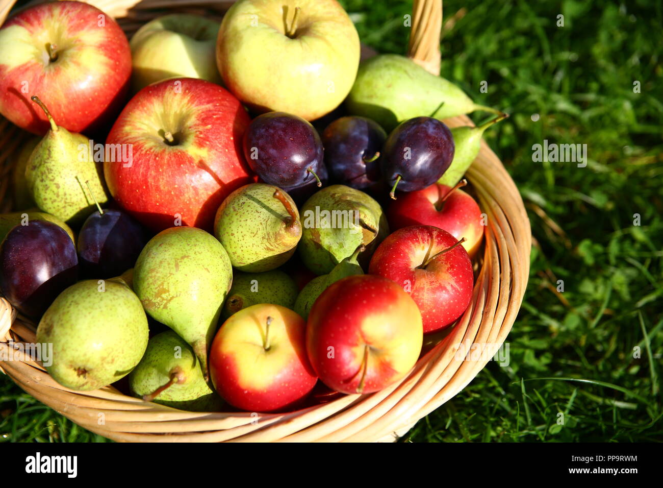 Food: Basket of ripe fruits Stock Photo - Alamy