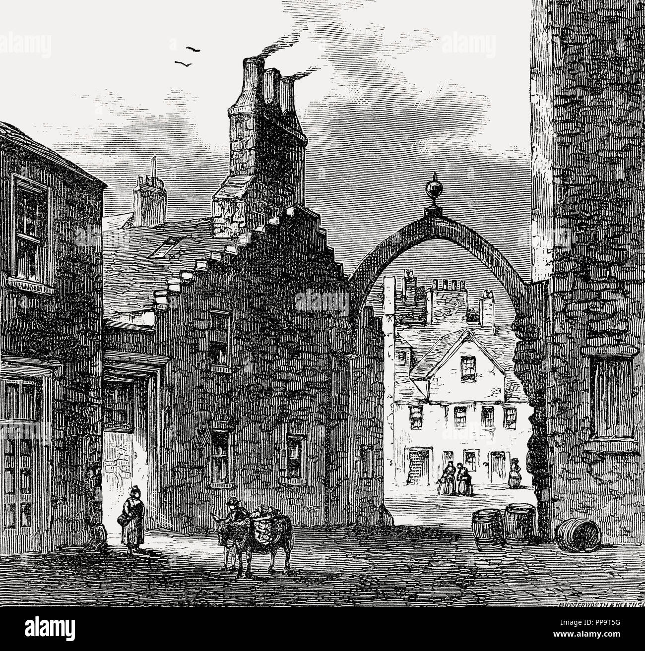 Water Gate, Canongate, Edinburgh, Scotland, 18th century Stock Photo ...