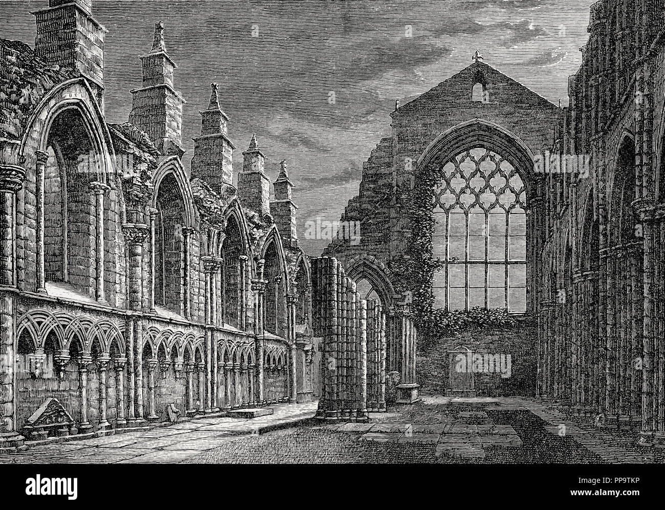 Holyrood Abbey, Edinburgh, Scotland, 18th century Stock Photo - Alamy