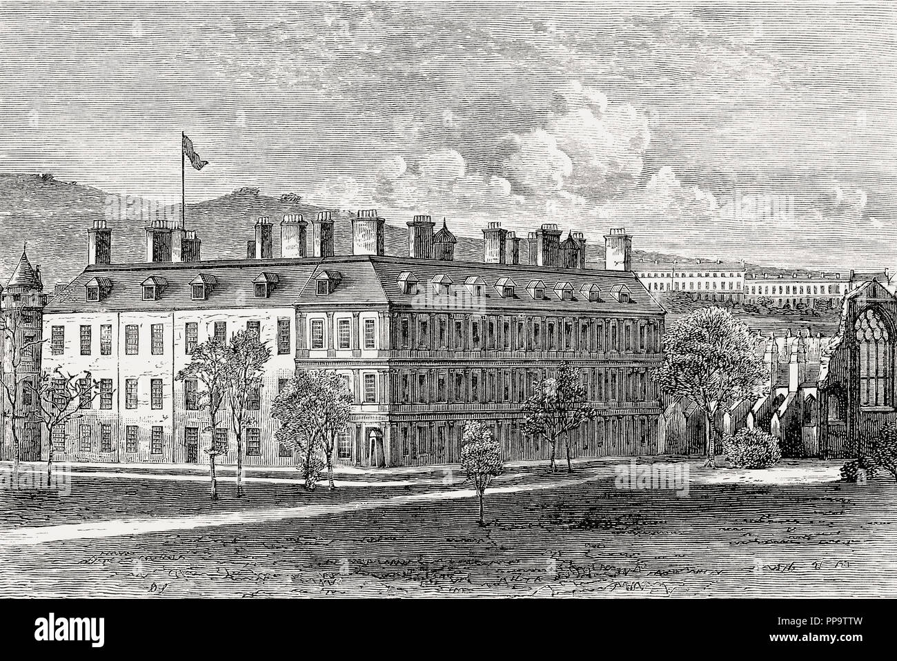 Palace of Holyroodhouse, Edinburgh, Scotland, 18th century Stock Photo ...