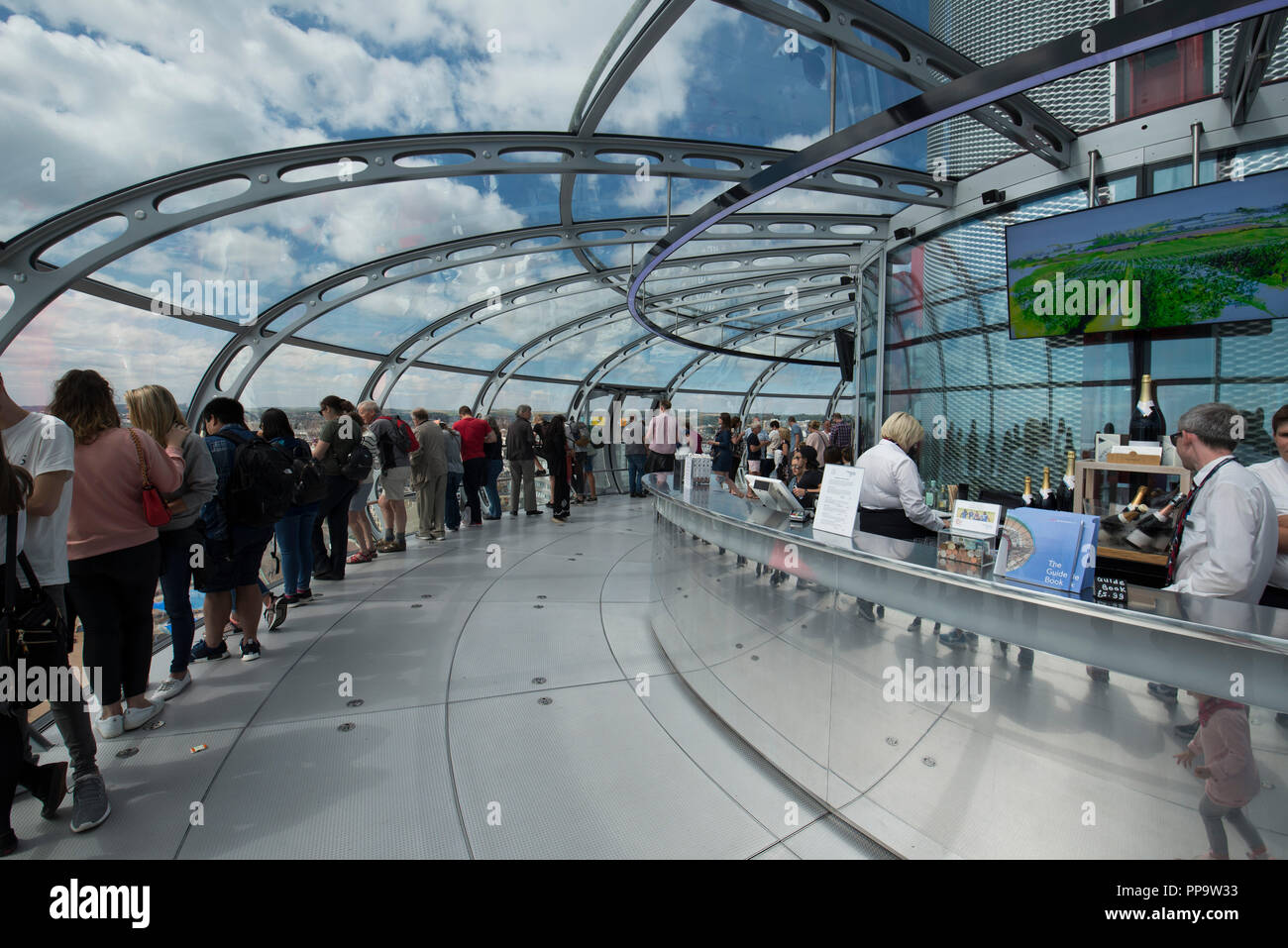 tourists inside the Brighton i360 tower observation tower Stock Photo ...