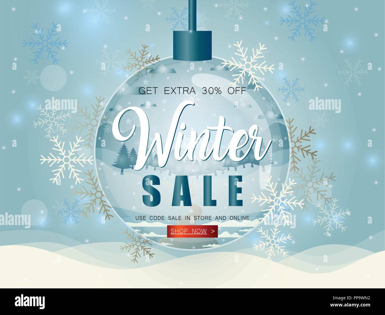 Vector illustration of winter sale poster template Stock Vector Image ...