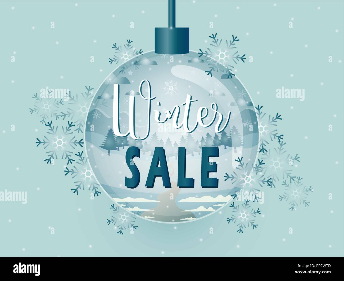 Vector illustration of winter sale poster template Stock Vector Image ...