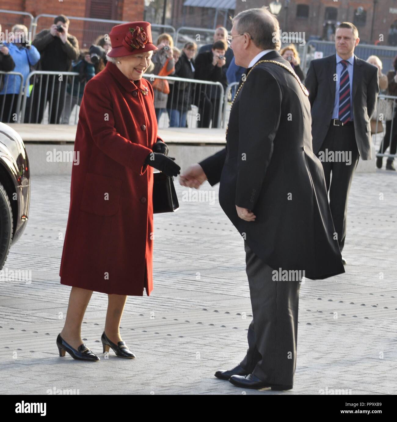 Liverpool,Uk The Queen and Prince Philip arrive at Liverpool Echo Arena ...