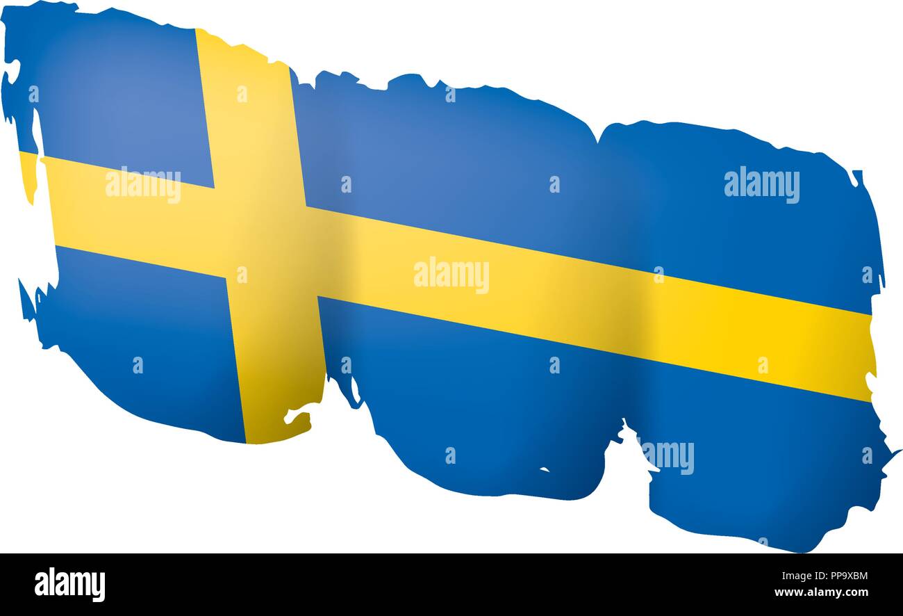 Sweden flag, vector illustration on a white background Stock Vector ...