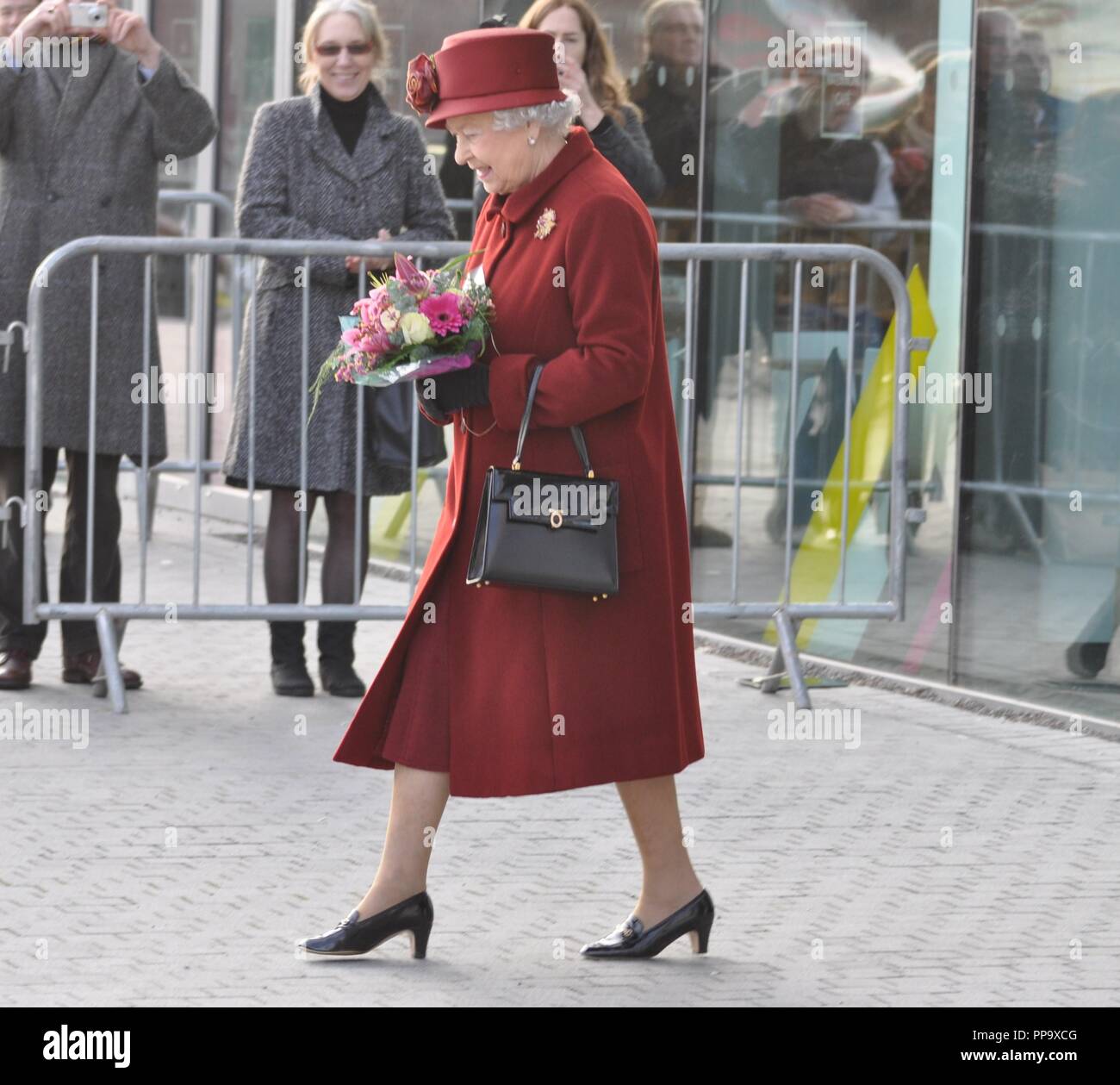 Liverpool,Uk The Queen and Prince Philip arrive at Liverpool Echo Arena ...