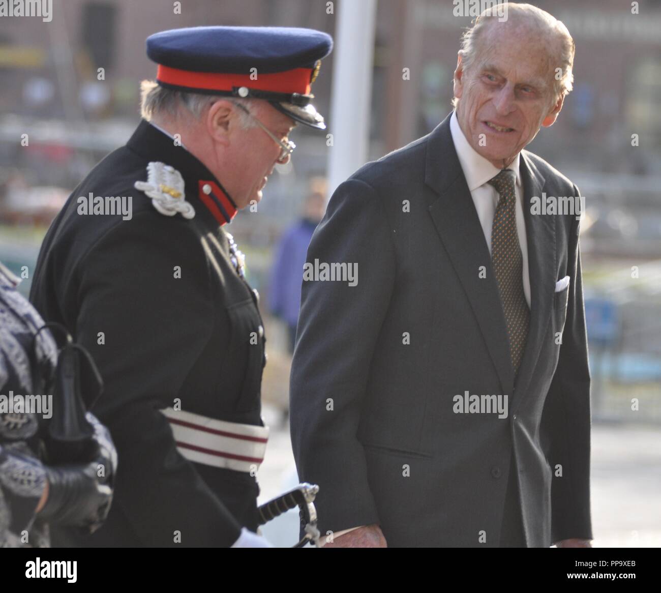 Liverpool,Uk The Queen and Prince Philip arrive at Liverpool Echo Arena ...