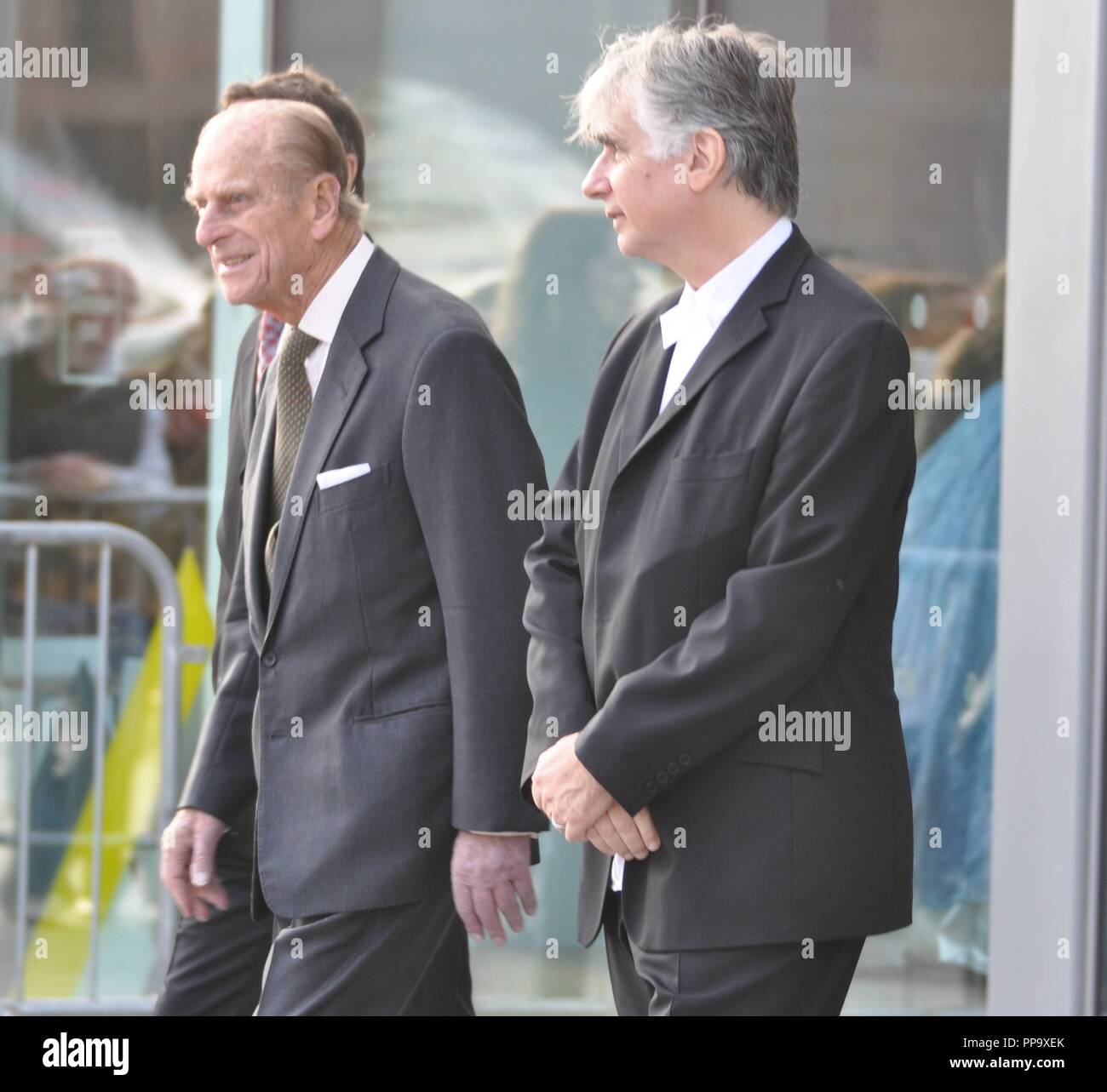 Liverpool,Uk The Queen and Prince Philip arrive at Liverpool Echo Arena ...