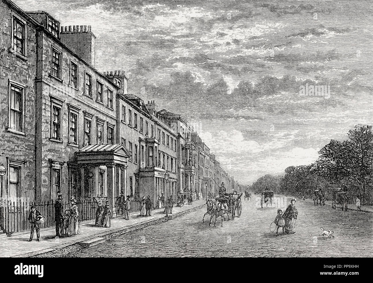 Queen Street, Edinburgh, Scotland, 19th century Stock Photo - Alamy
