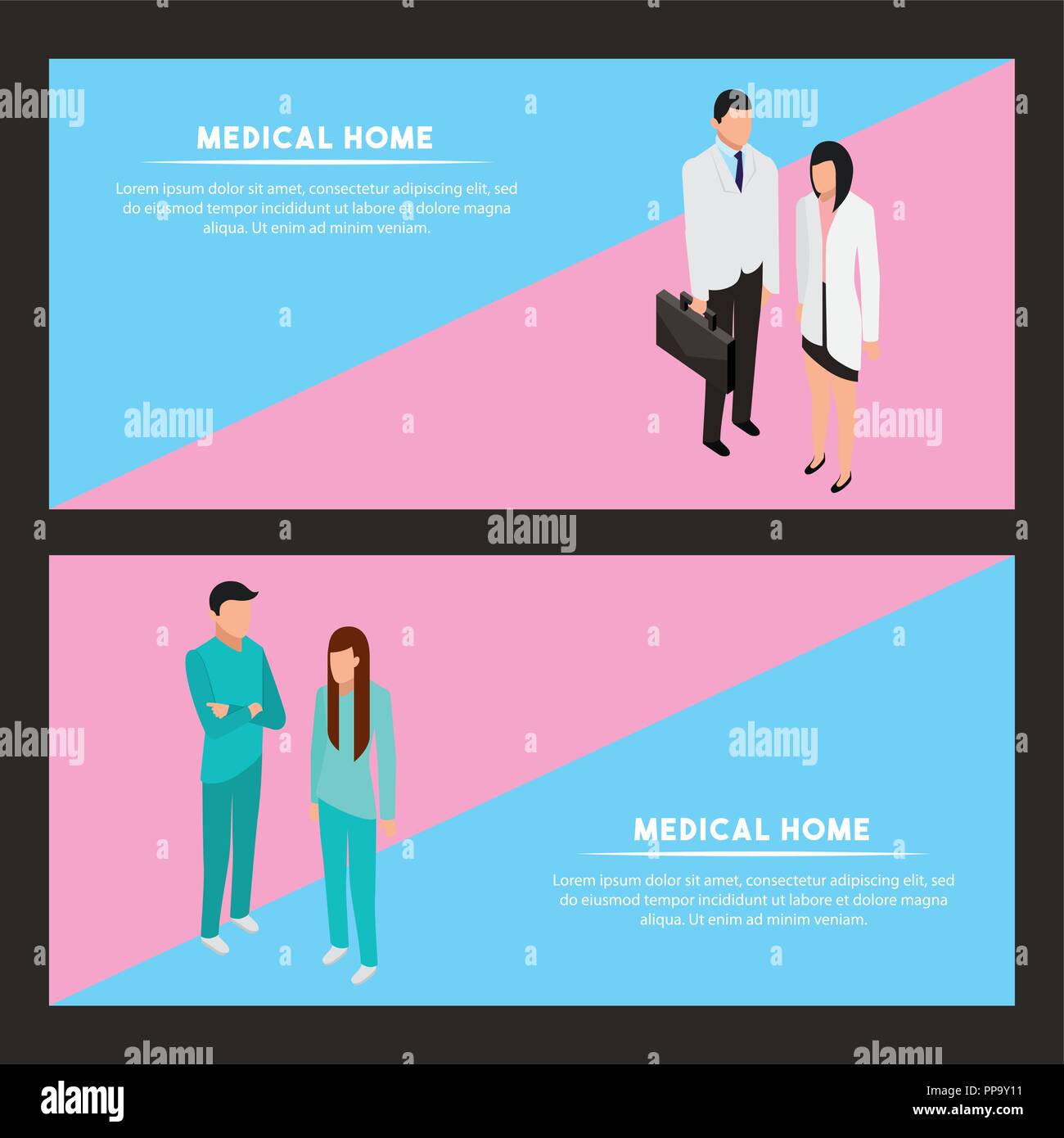 medical health patient doctors talking label sign vector illustration ...