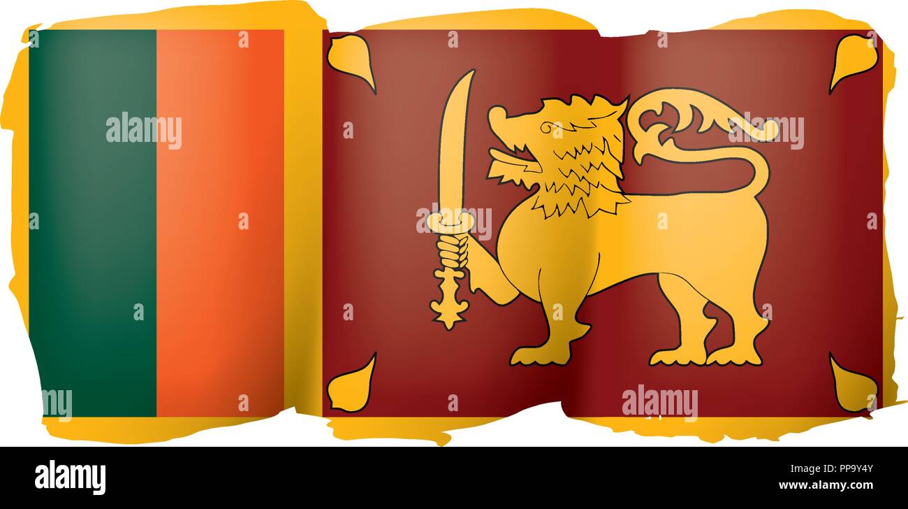 Sri Lanka flag, vector illustration on a white background Stock Vector ...
