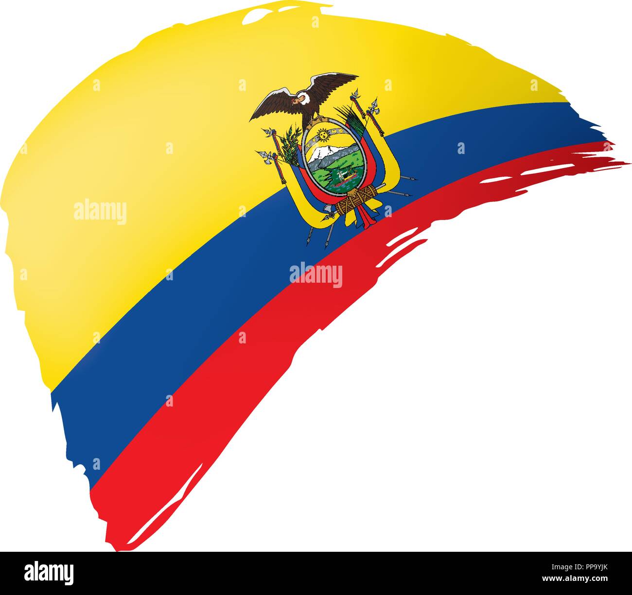 Ecuador flag, vector illustration on a white background Stock Vector ...