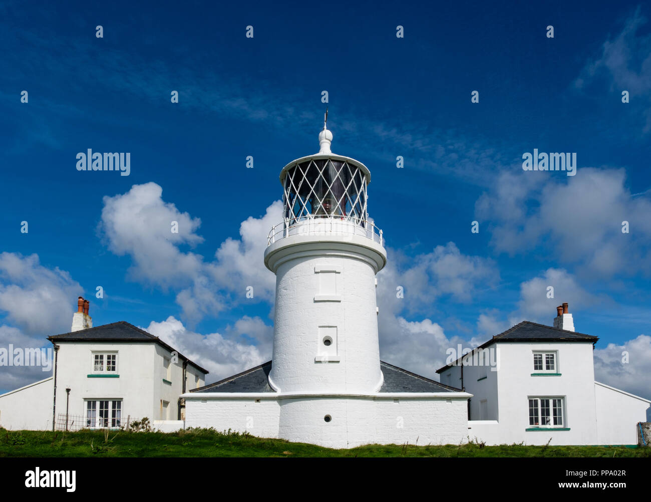 The Lighthouse on Caldey Island, Pembrokeshire, Wales Stock Photo - Alamy