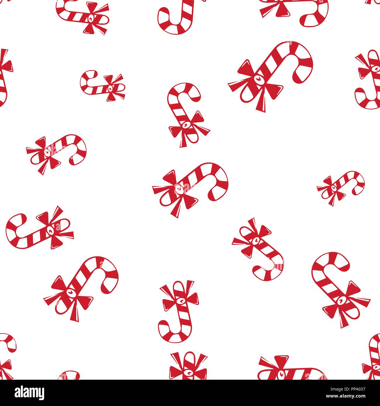 Christmas candy cane seamless pattern. Isolated on a white background ...