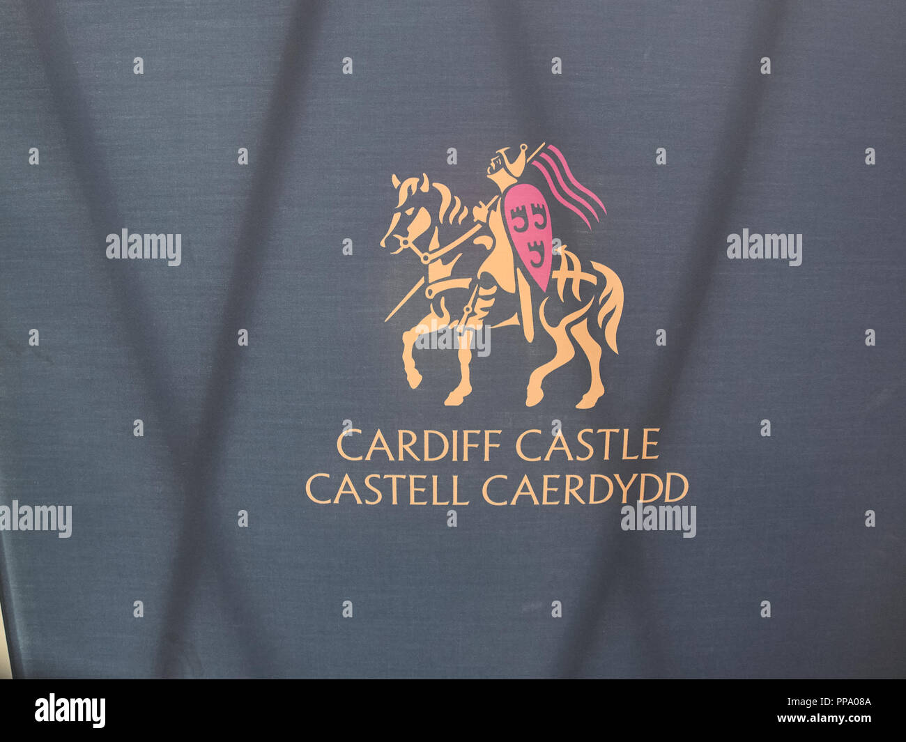 Cardiff, United Kingdom - Semptember 16, 2018: The logo of the castle ...