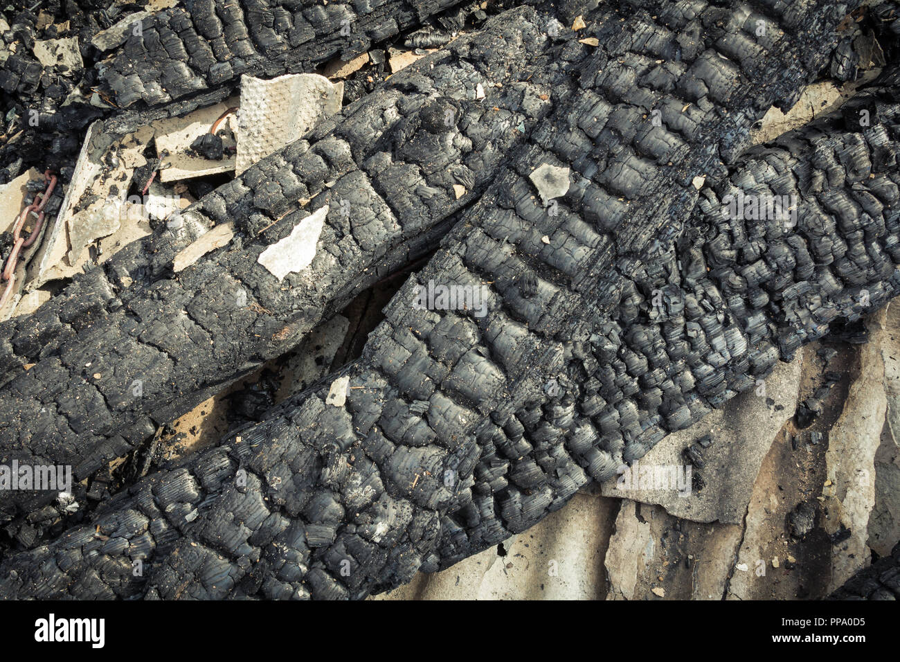 charred wooden parts of a burnt house in Latvia Stock Photo - Alamy