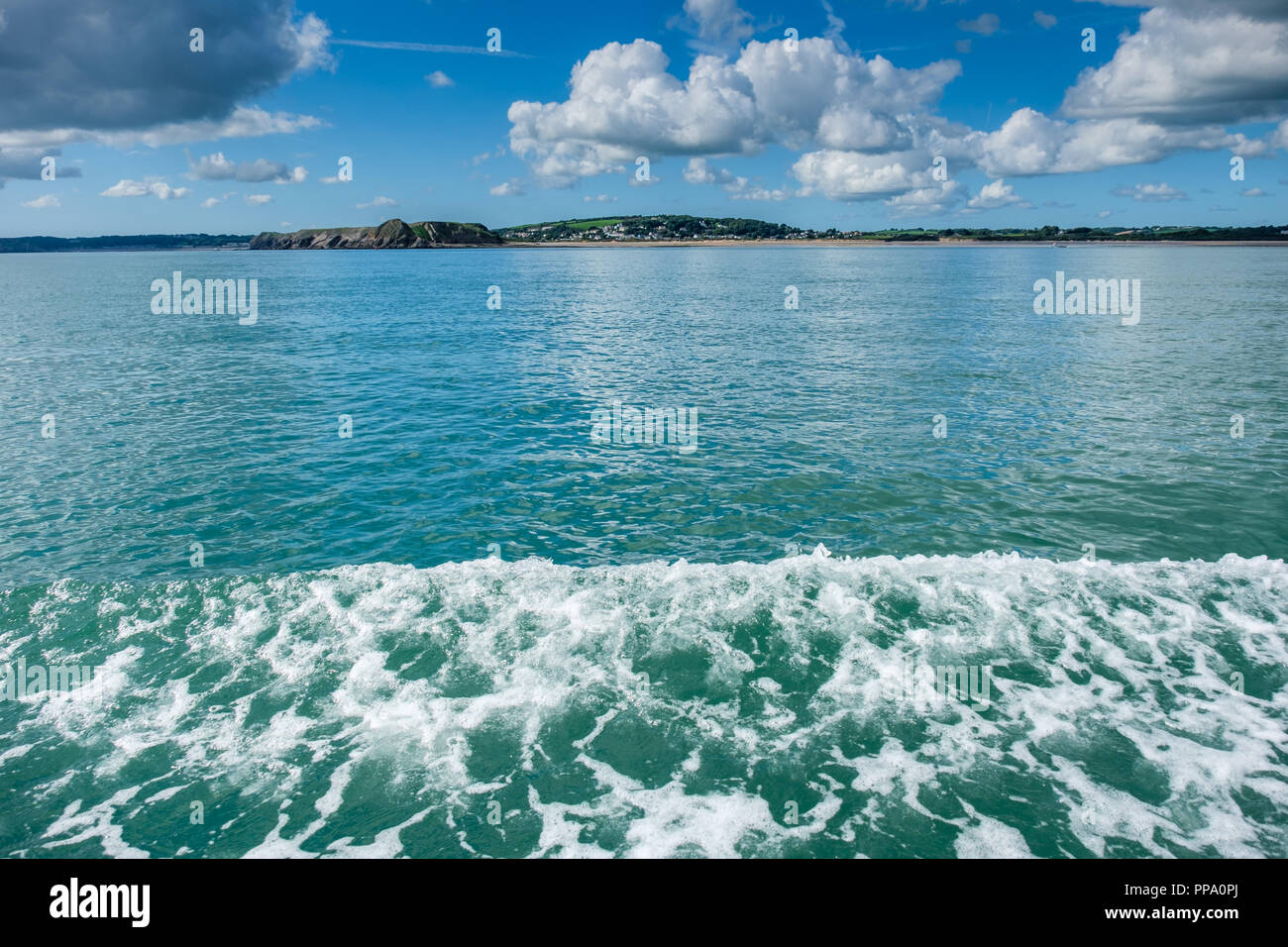 Lydstep, seen from the boat linking Tenby and Caldey Island ...