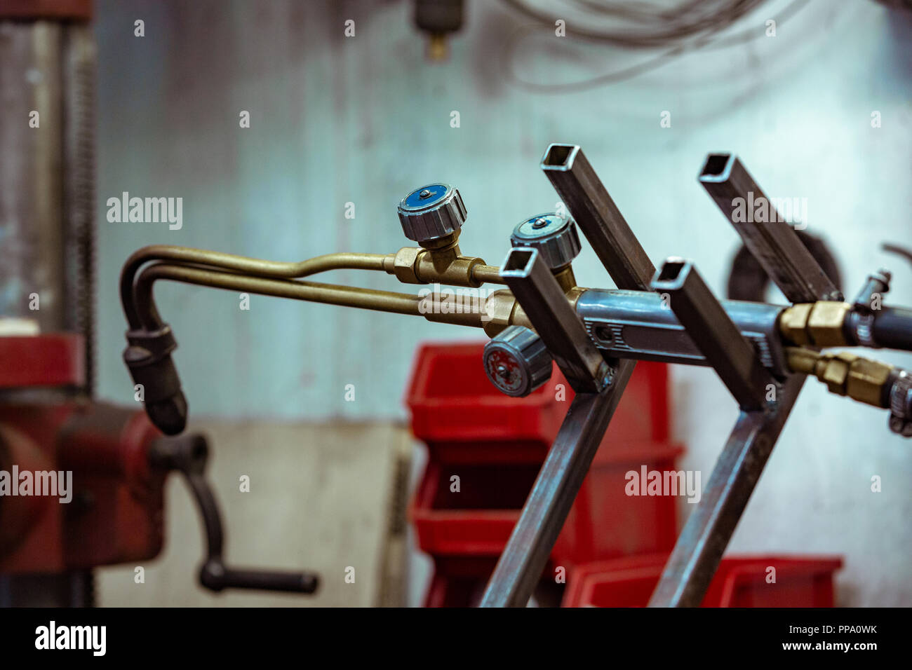 argon arc welding, Inert gas shielded arc welding in a Workshop Stock ...