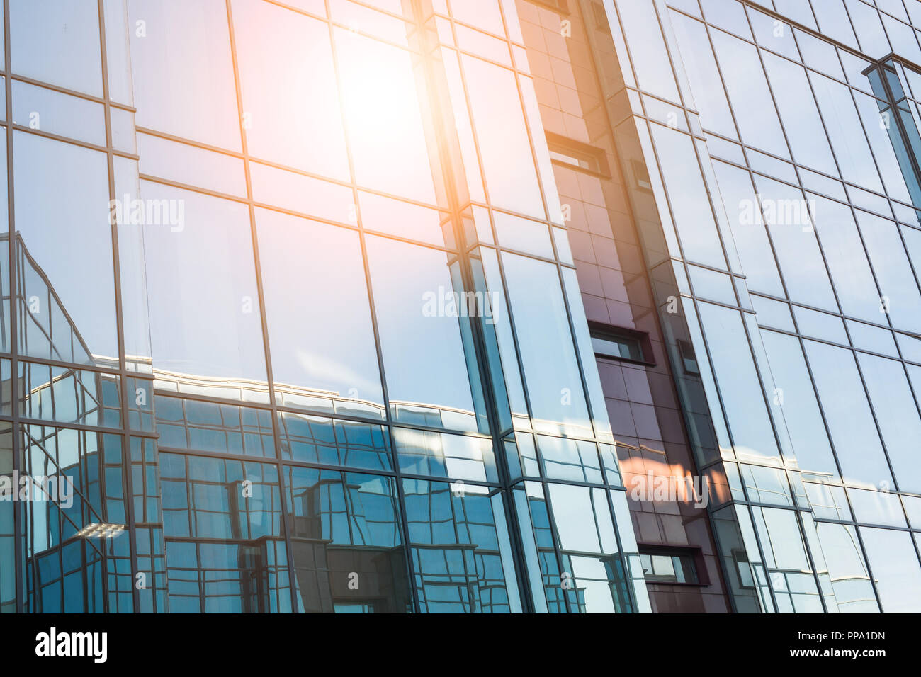 Modern buildings, business and architecture concept - Sunlight ...